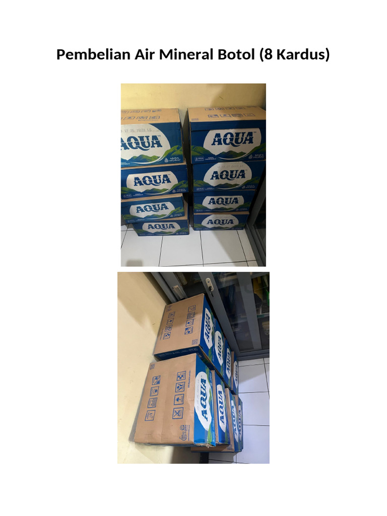 Pembelian Air Mineral Botol | PDF