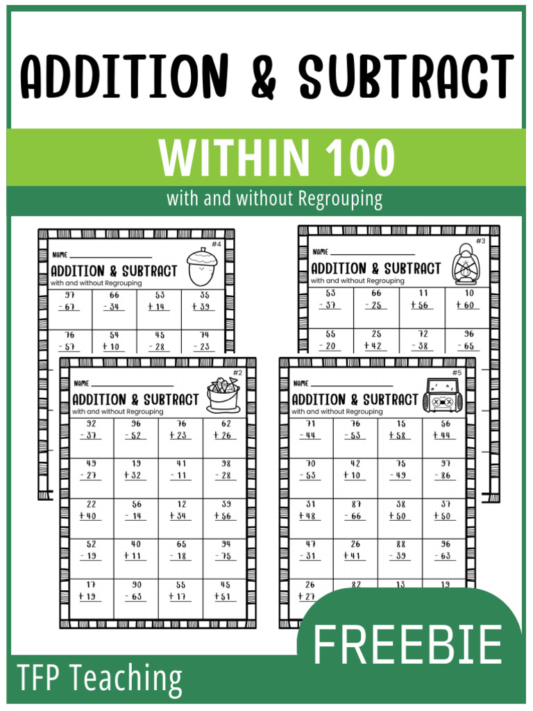 Within 100: Addition & Subtract | PDF
