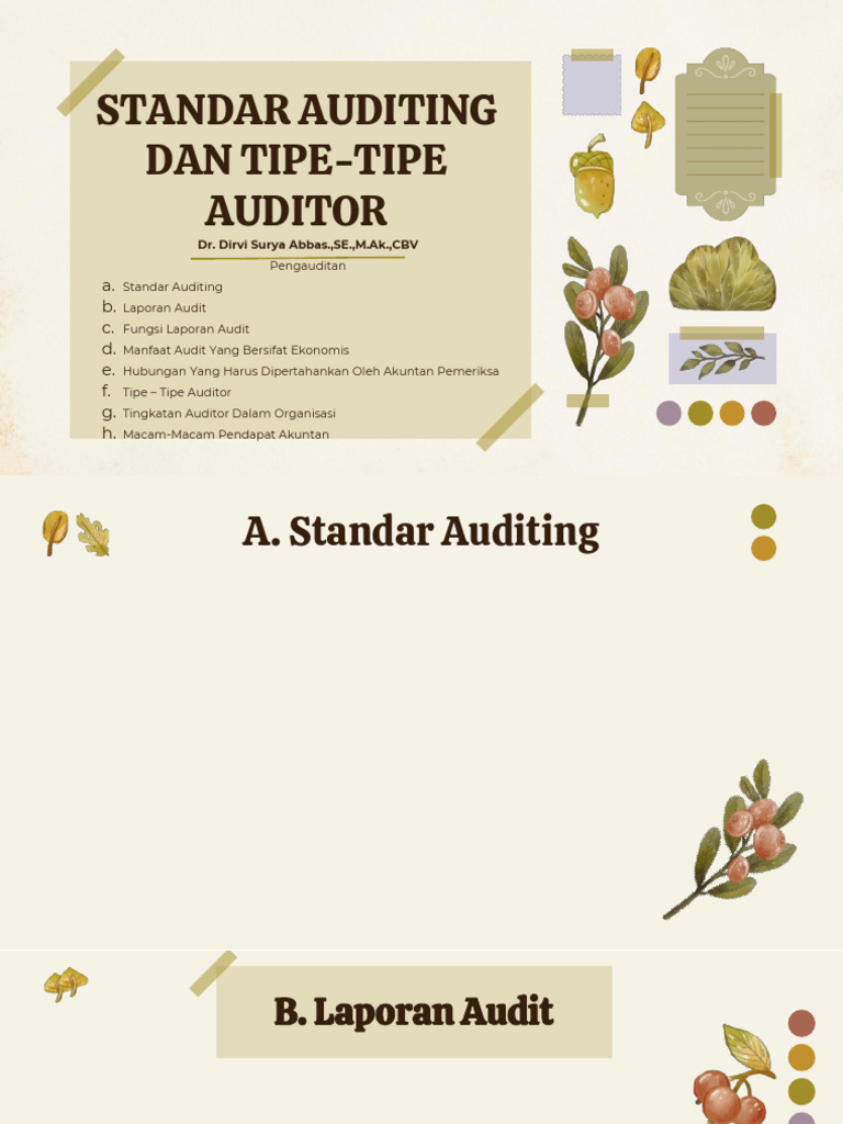 Pengauditan - 8 - Standar Auditing Dan Tipe-Tipe Auditor | PDF