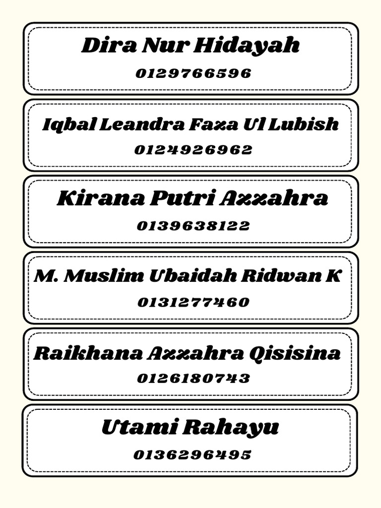 Label Nama A4 Document | PDF