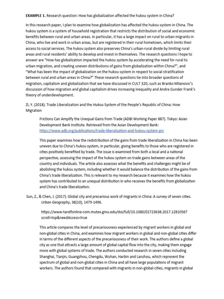 Examples Research Proposal & Annotated Bibliographypdf | PDF | Human ...