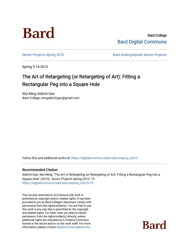 Ming Aldrich-Gan - Bard College Senior Project 2010 | PDF | Imaging ...