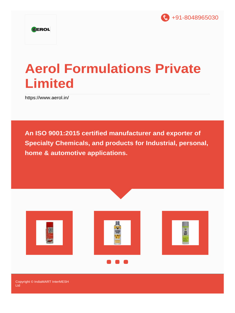 Aerol Formulations Product Overview | PDF | Silicone | Lubricant