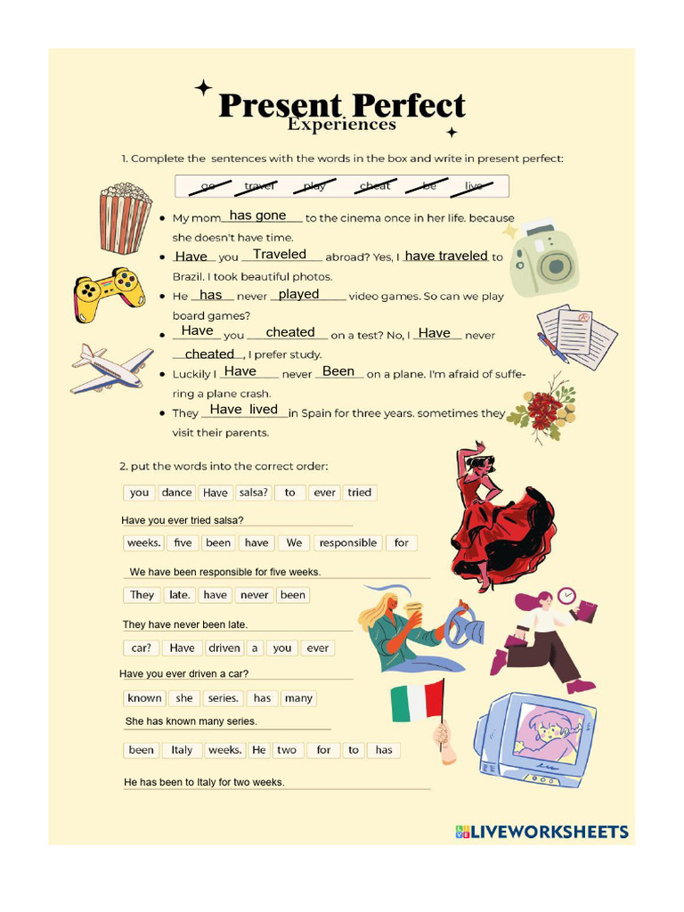 Common English Present Perfect Examples | PDF