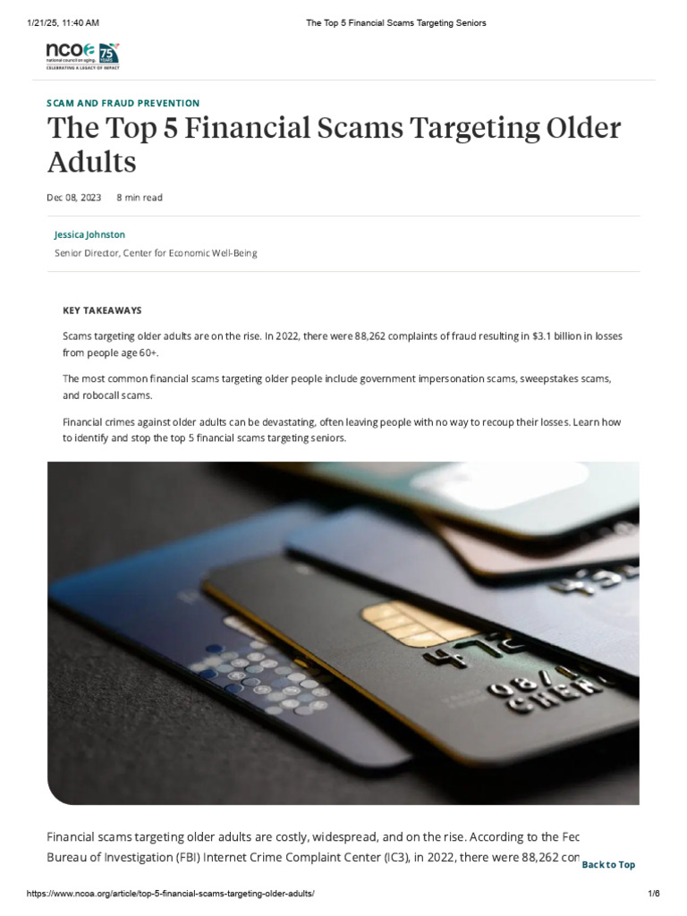 Top 5 Scams Targeting Seniors in 2023 | PDF | Internet Fraud | Computer ...