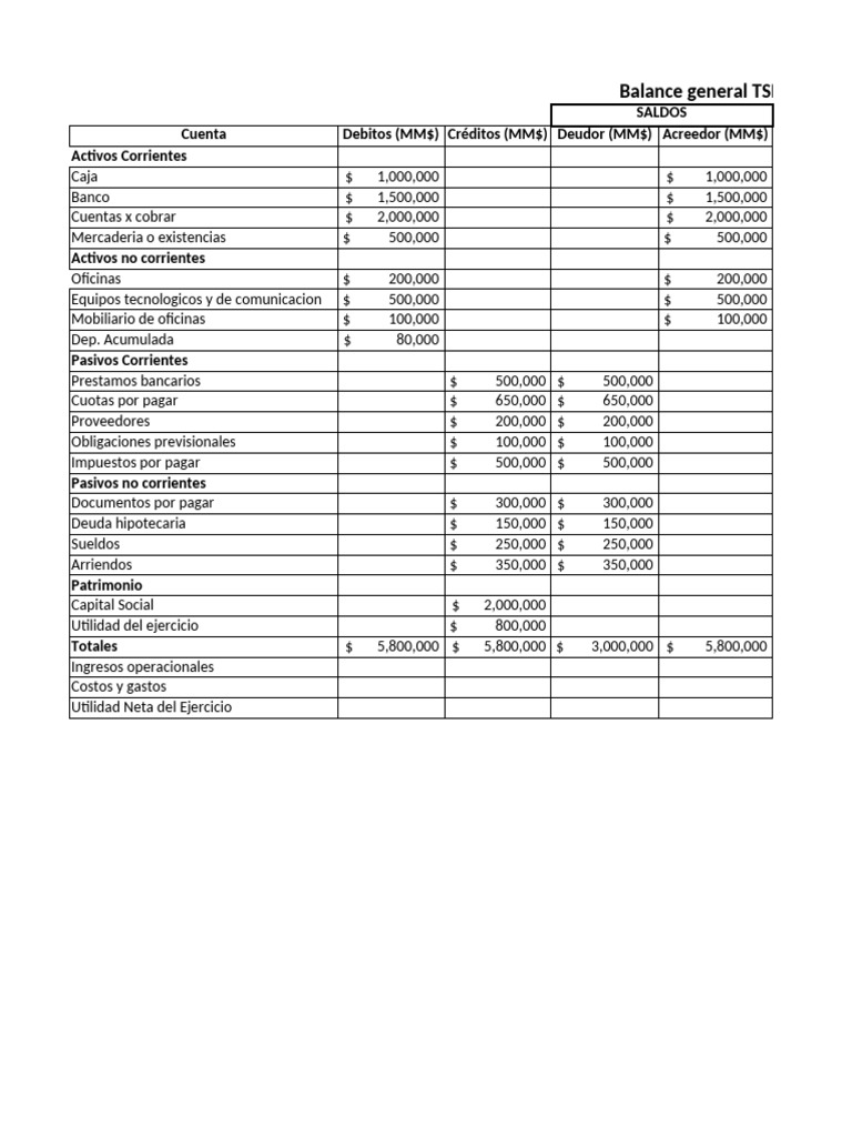 Balance 8 Columnas Tanner Servicios Financieros | PDF | Hoja de balance | Finanzas personales
