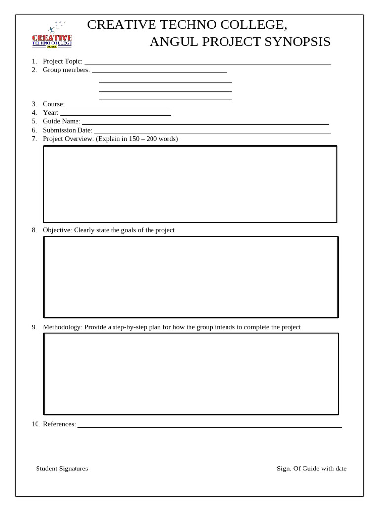 Synopsis Format | PDF