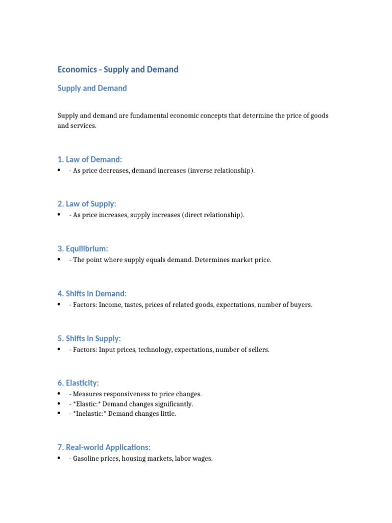 Economics - Supply and Demand | PDF