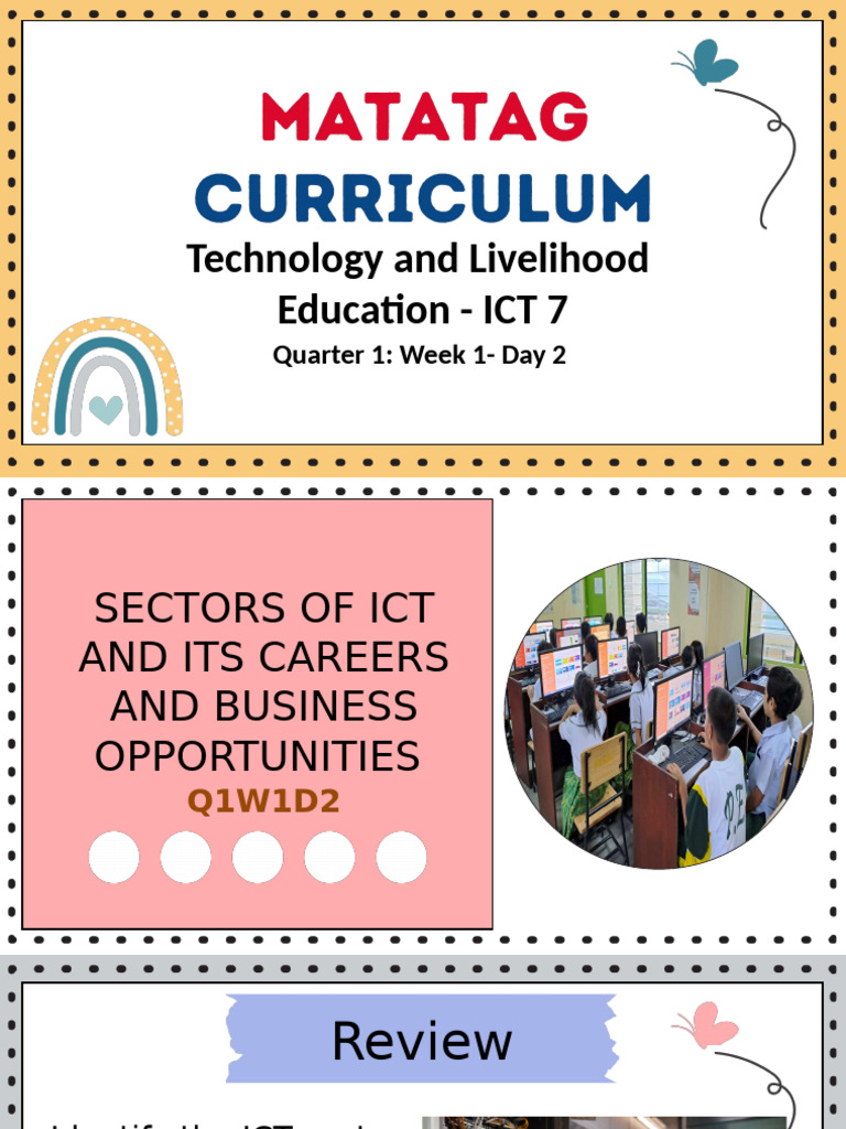 Ict-Q1w1d2 Sectors of Ict and Its Careers and Business Opportunities ...