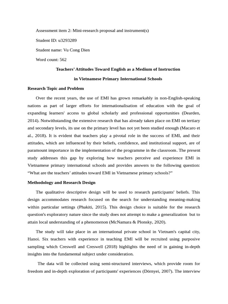 Mini Research Proposals 1 | PDF | Qualitative Research | Learning