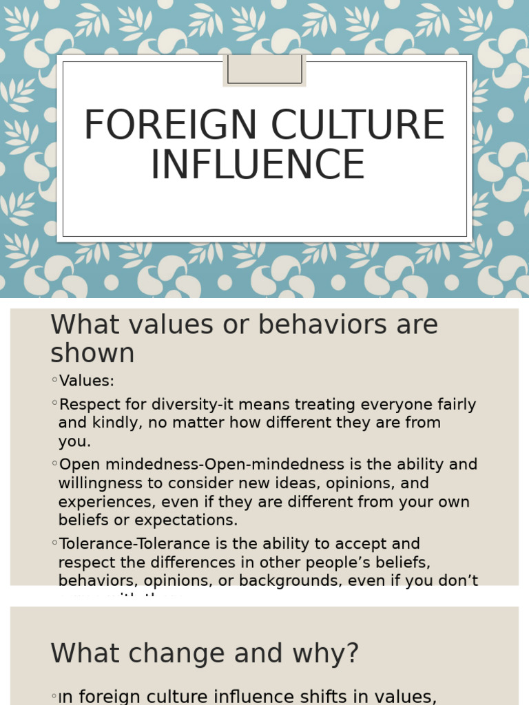 Foreign Culture Influence | PDF