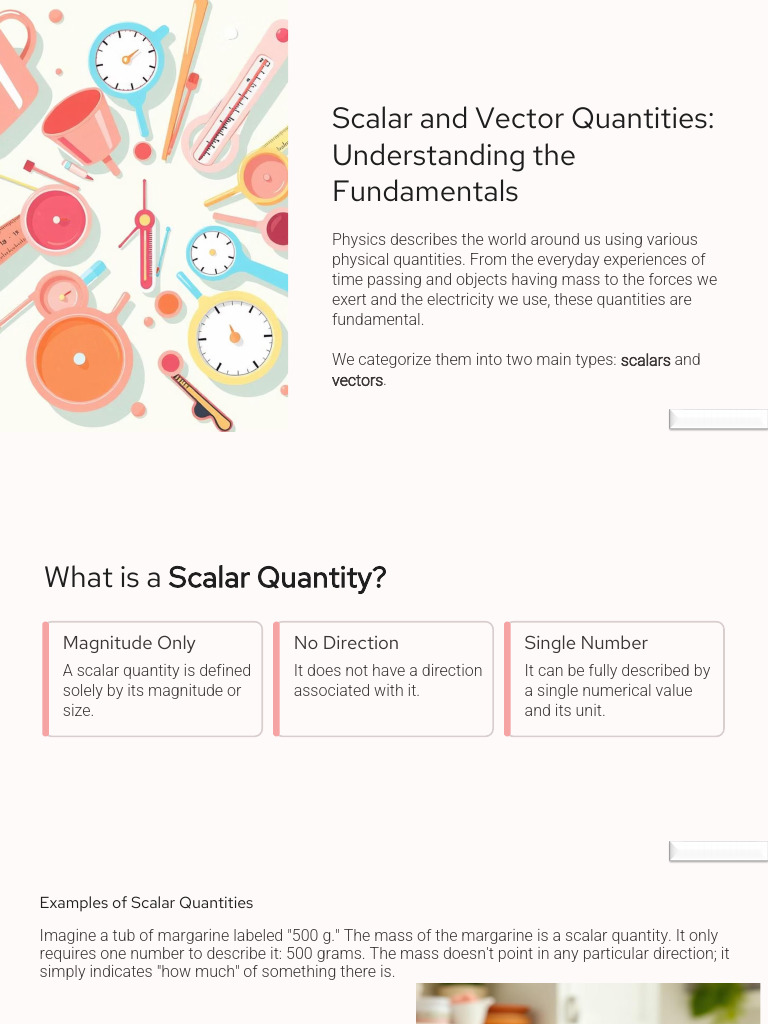 Scalar and Vector Quantities Understanding The Fundamentals | PDF | Euclidean Vector | Force