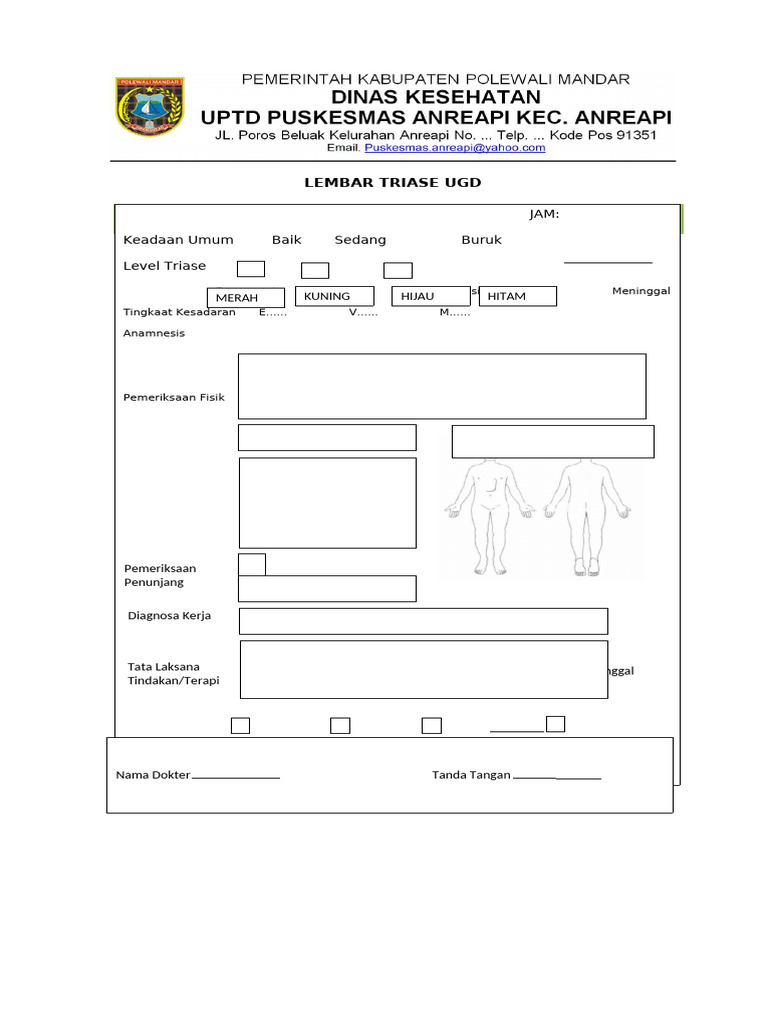 Lembar Triase UGD untuk Dokter | PDF