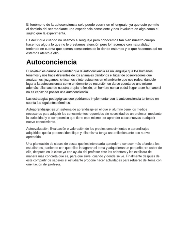 Autoconciencia y Estrategias de Aprendizaje | PDF