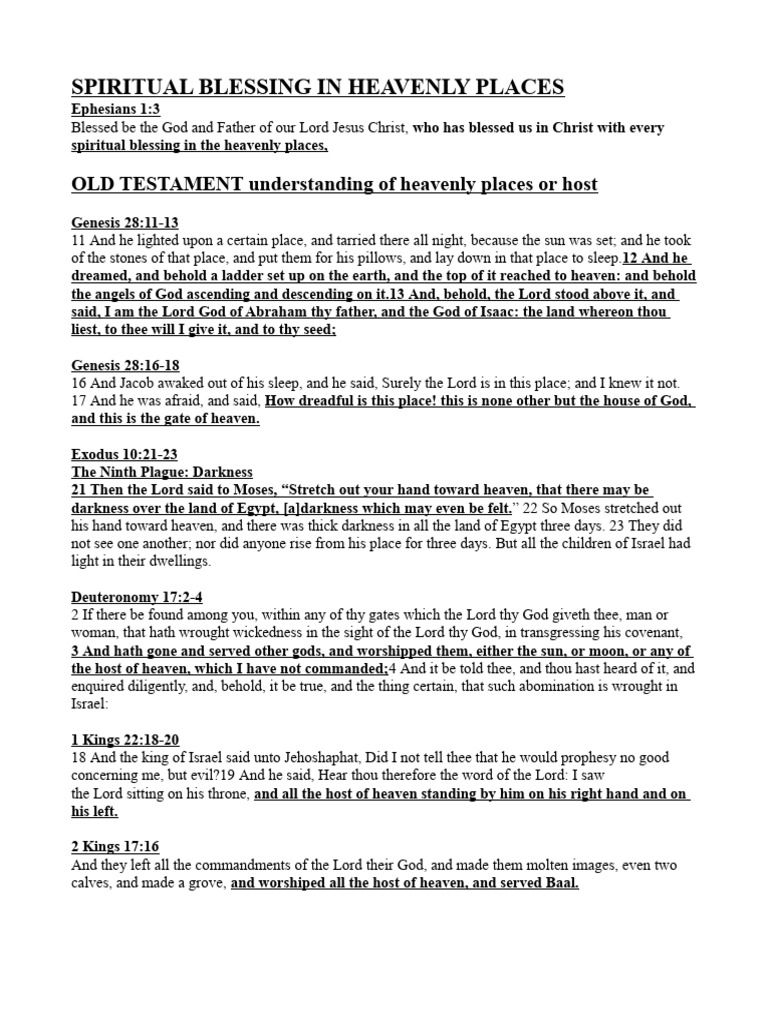 Spiritual Blessing in Heavenly Places | PDF | Shadrach, Meshach, And ...