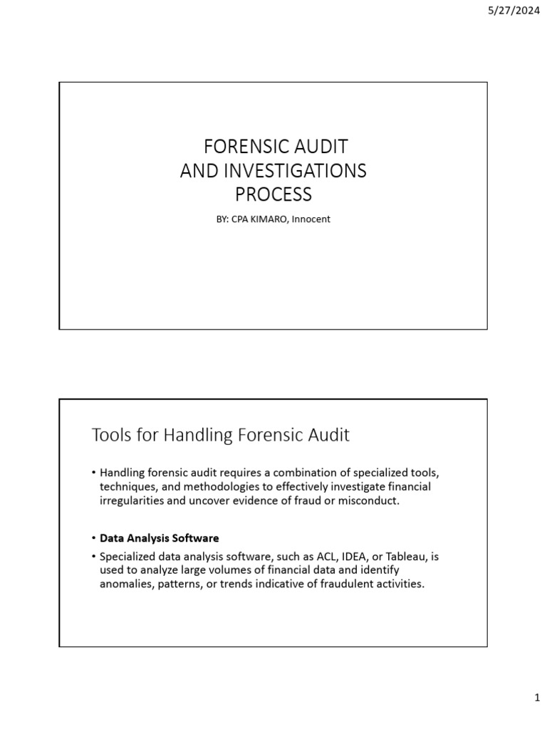 Forensic Audit and Investigation Process | PDF | Audit | Forensic Science