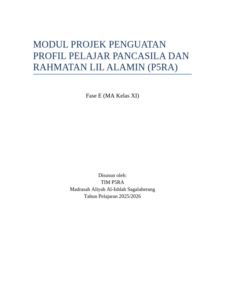Modul P5RA Fase E | PDF