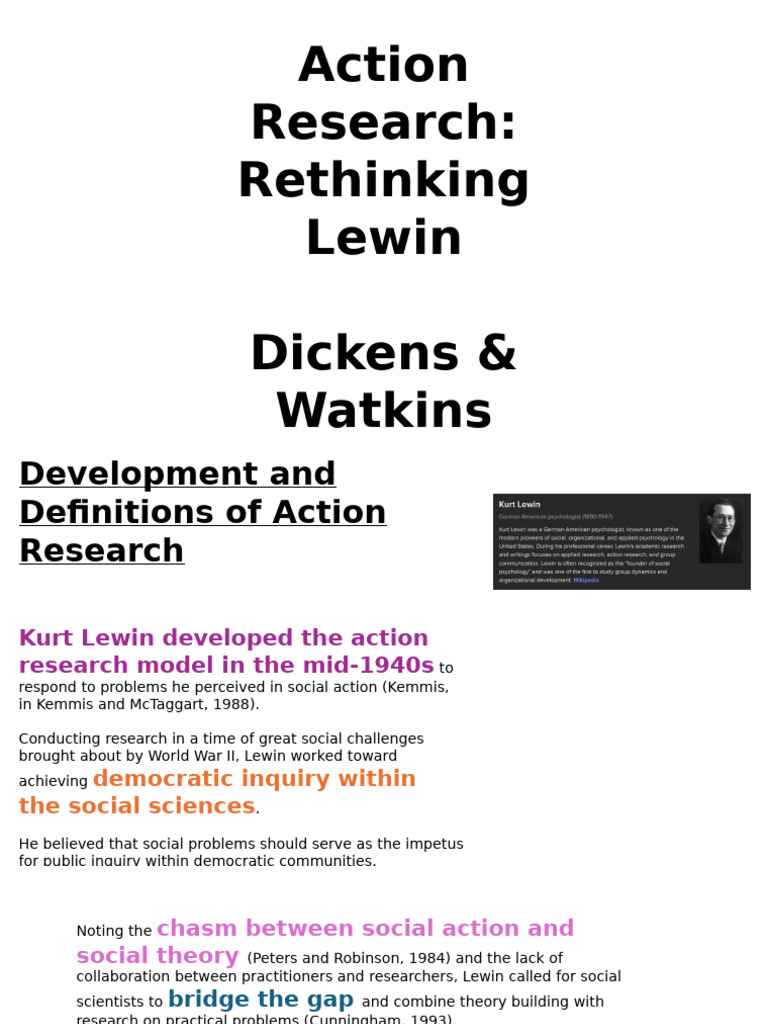 Rethinking Lewin's Action Research Model | PDF | Action Research ...