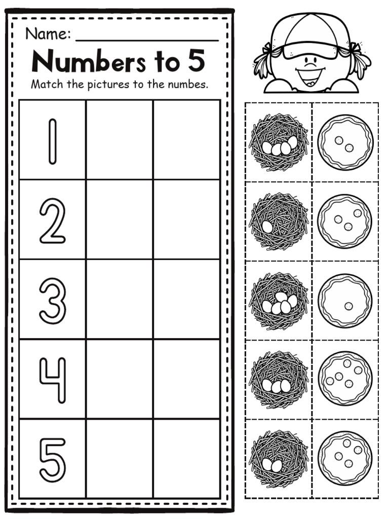 Numbers 1 To 10 Cutand Paste Worksheet Matchthepicturestothenumbes | PDF