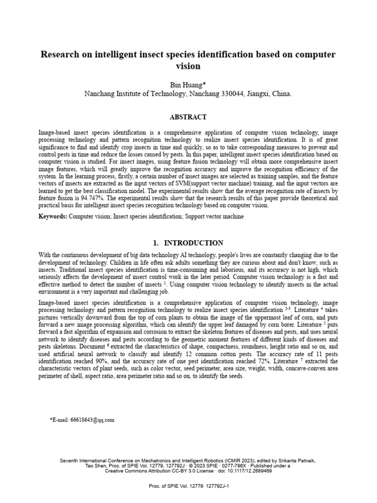 Research On Intelligent Insect Species | PDF | Support Vector Machine ...