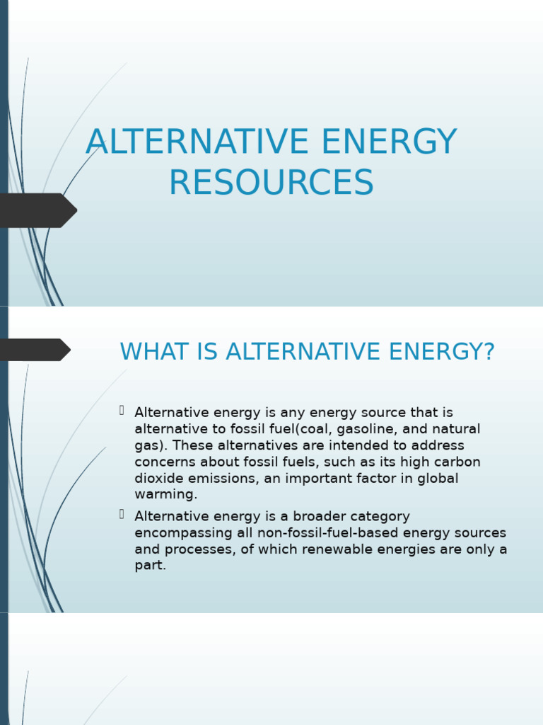 Alternative Energy Resources | PDF | Renewable Energy | Energy Development