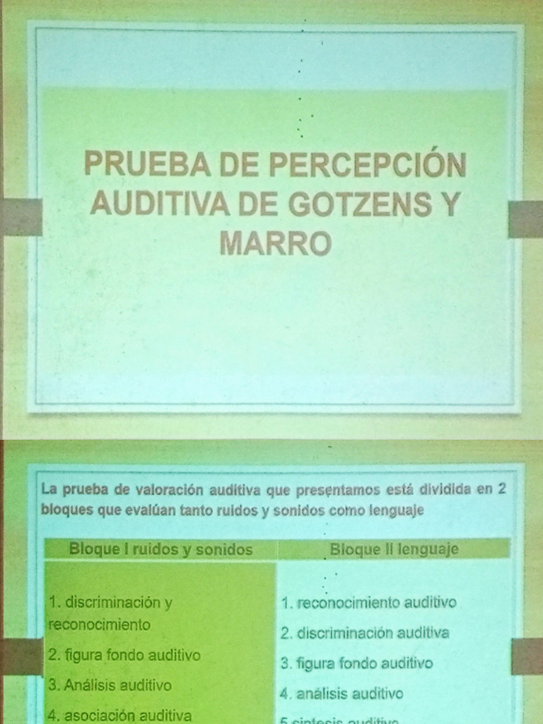 Percepción Auditiva de Gotzens y Marro | PDF