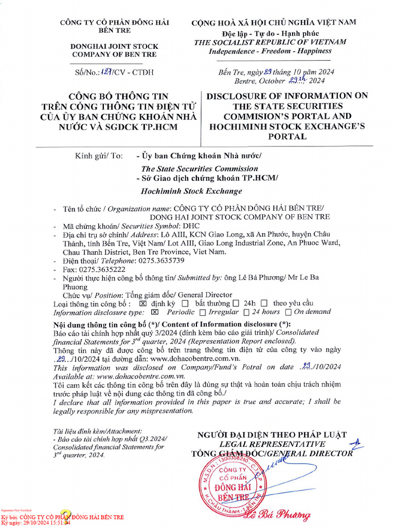 00012351778656126482cng Ty C PHN NG Hi BN Tre29102024 000000bo Co Ti CHNH HP NHT Qu | PDF