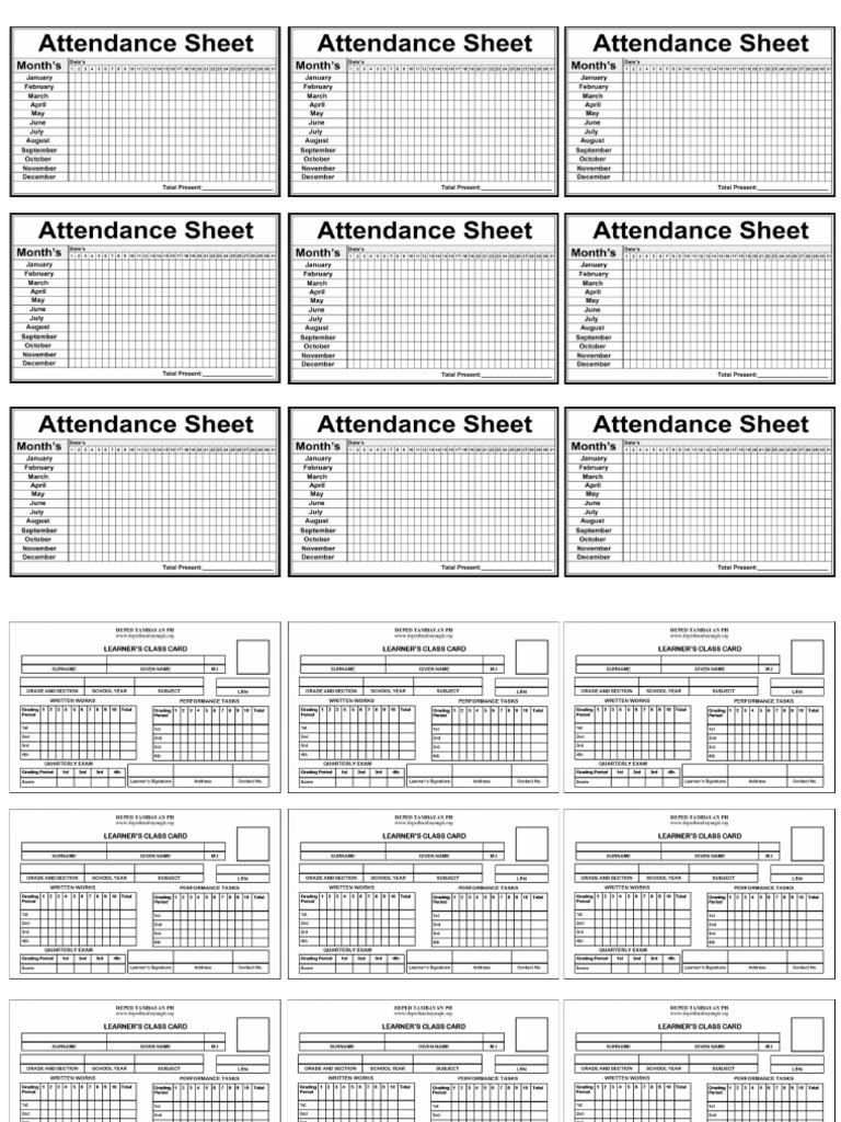 Learners Class Card | PDF