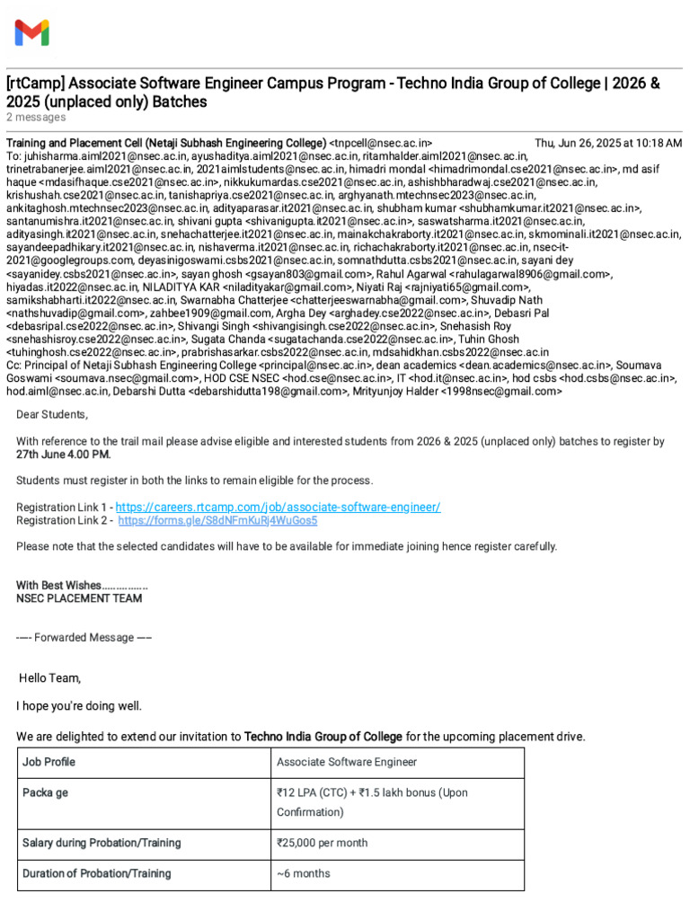 Gmail - (RtCamp) Associate Software Engineer Campus Program - Techno India Group of College ...