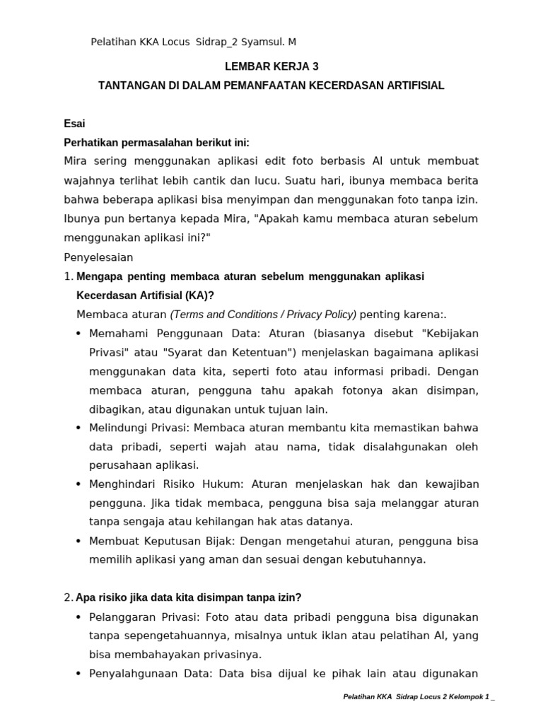 Pentingnya Membaca Aturan Aplikasi AI | PDF