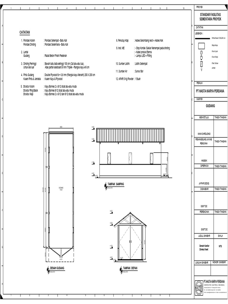 Denah Gudang Material Proyek | PDF