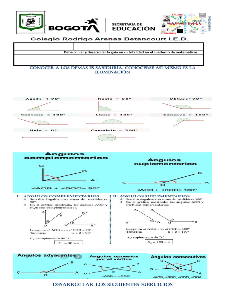 1.1 Angulos | PDF | Gráfico circular | Ángulo