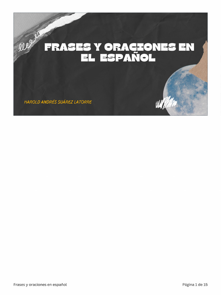 Frases y Oraciones en Español | PDF