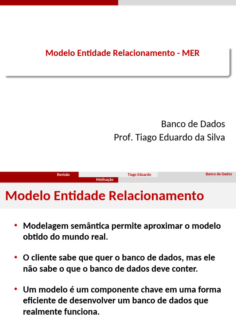 02 - MER - Modelo Entidade Relacionamento | PDF | Bancos de dados | Dados