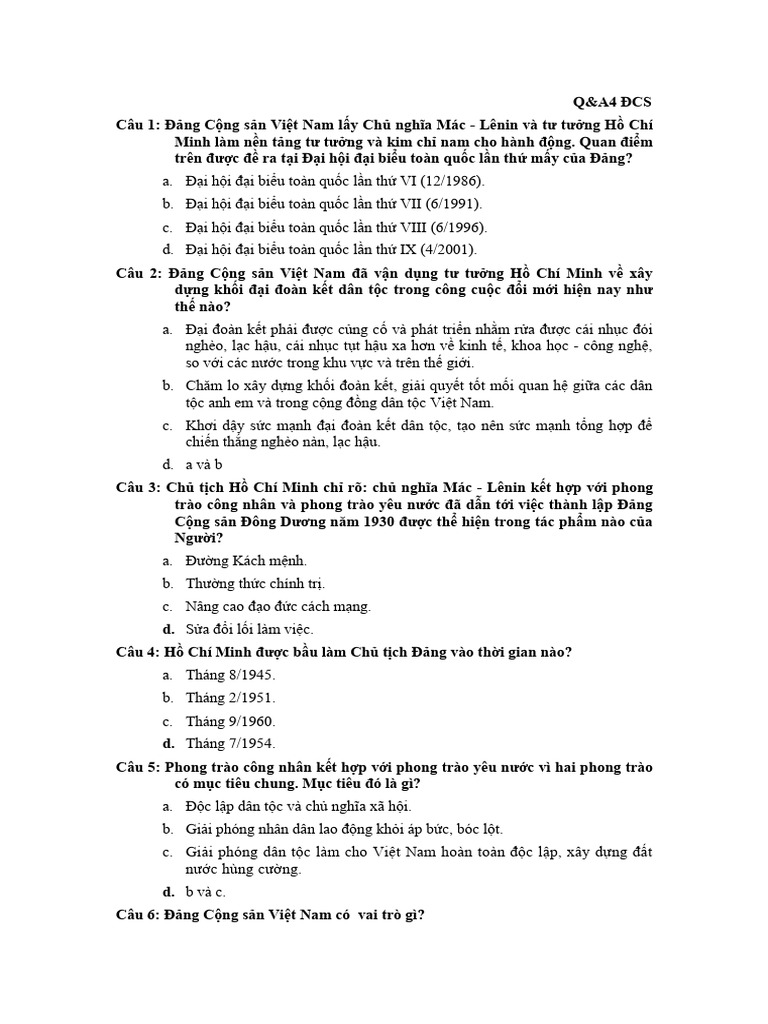 Q&a4 - ĐCS | PDF