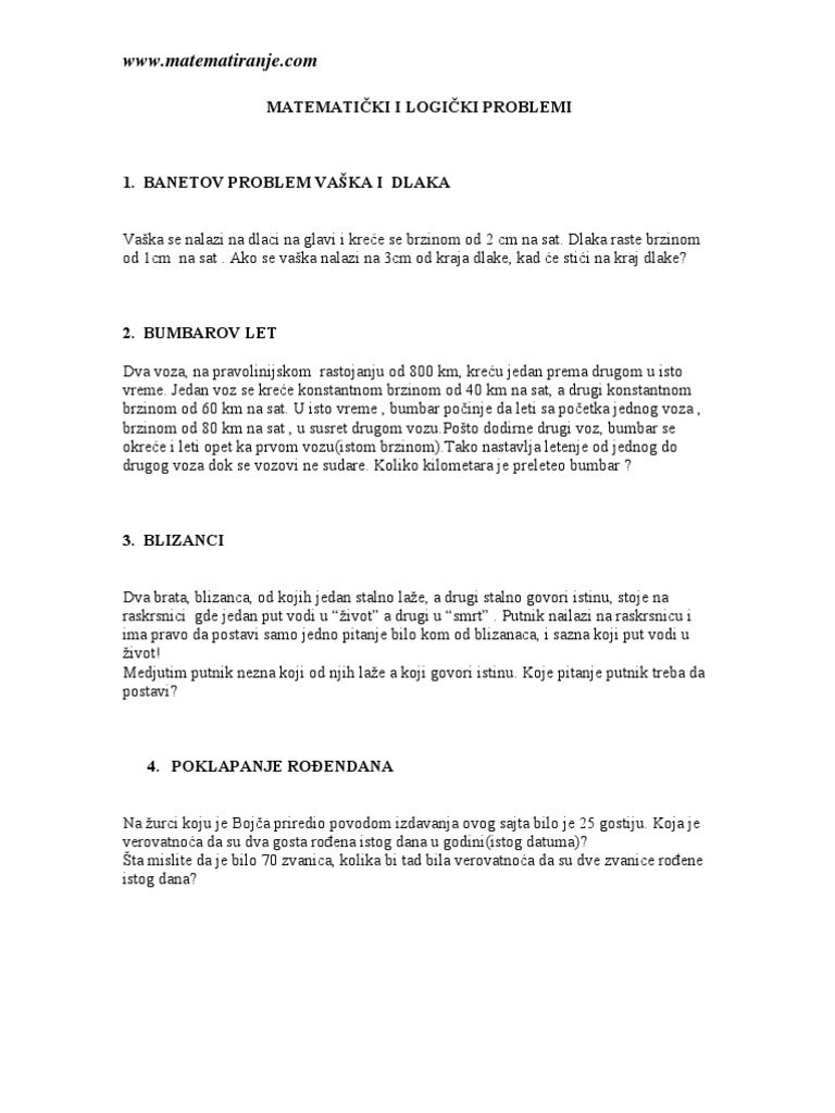 Logicki Problemi | PDF