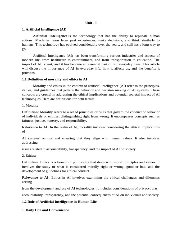 Ethics in Artificial Intelligence Overview | PDF | Artificial ...