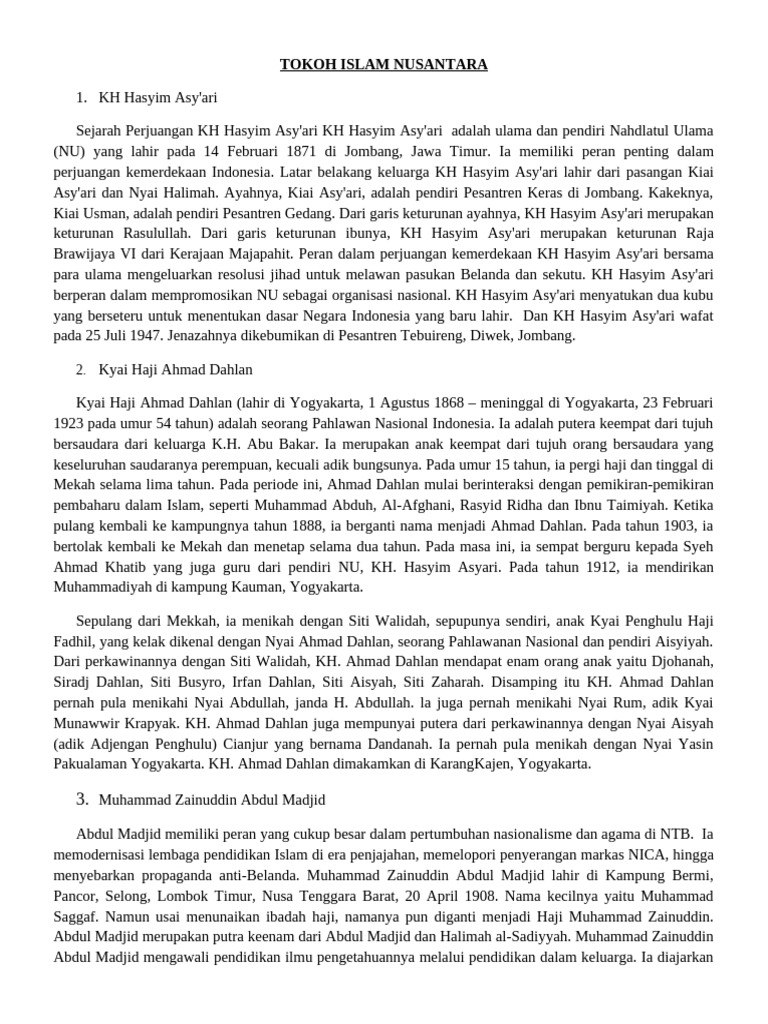 Tokoh Ulama Penyebar Islam Nusantara | PDF