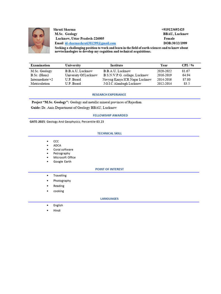 Shruti Sharma CV Final | PDF