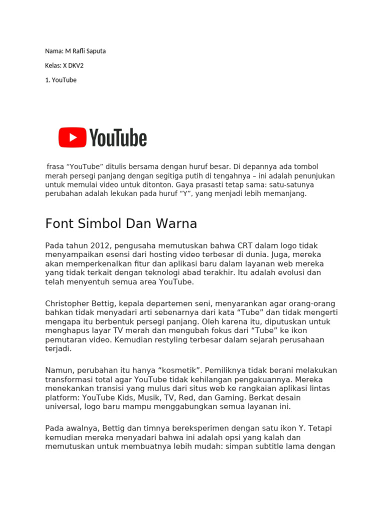 Evolusi Logo YouTube dan Arti Tube | PDF
