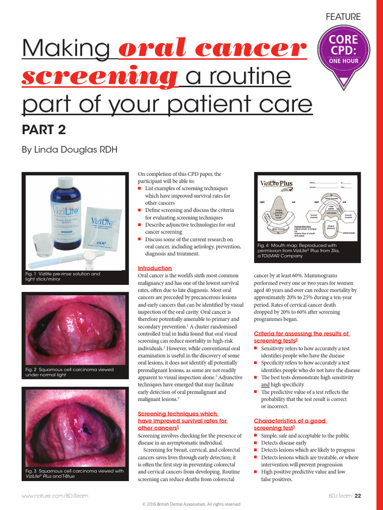 Making Oral Cancer Screening A Routine Part of Your Patient Care Part 2 ...
