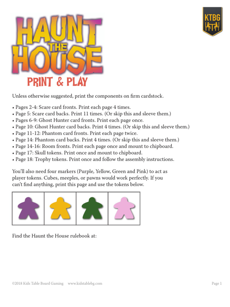 Haunt The House Print and Play | PDF