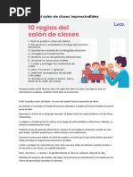 Normas Esenciales del Salón de Clases | PDF | Aprendizaje | Creatividad