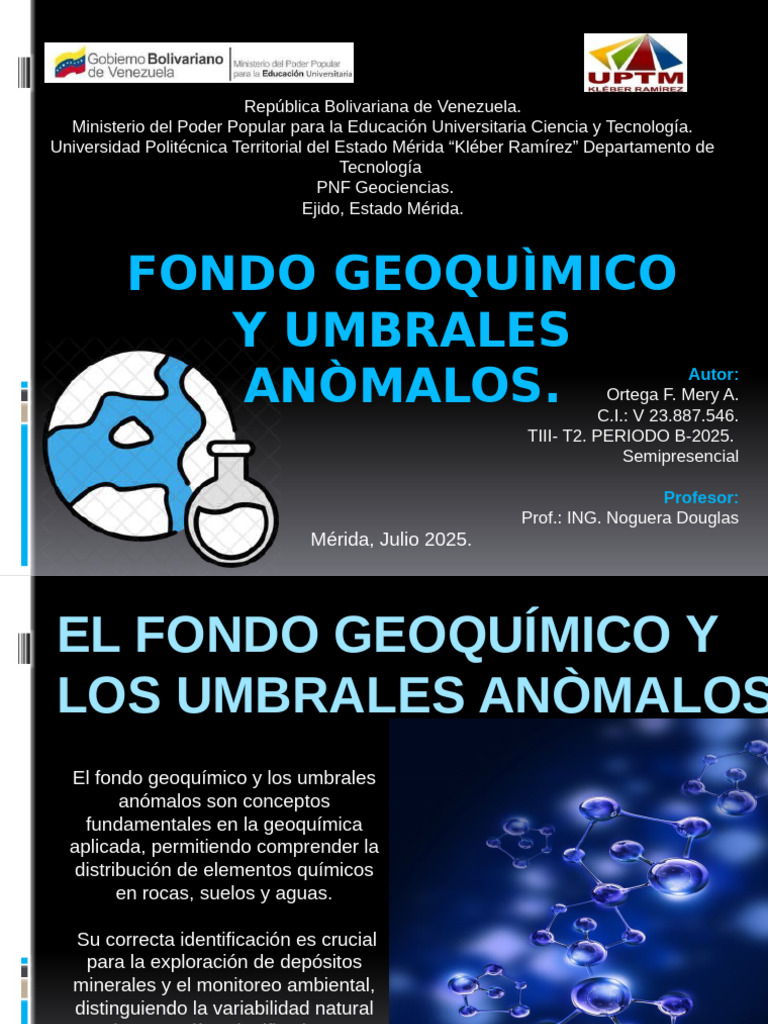 Fondo Geoquímico y Umbrales Anómalos | PDF | Entorno natural ...