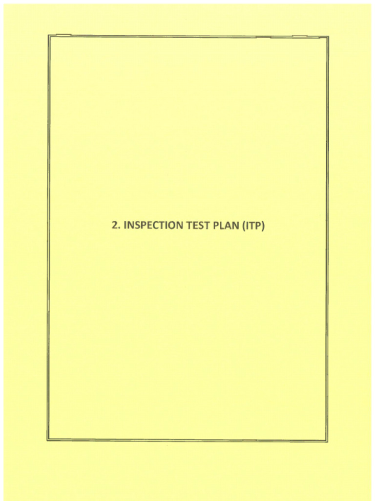 Inspection Test Plan (ITP) | PDF