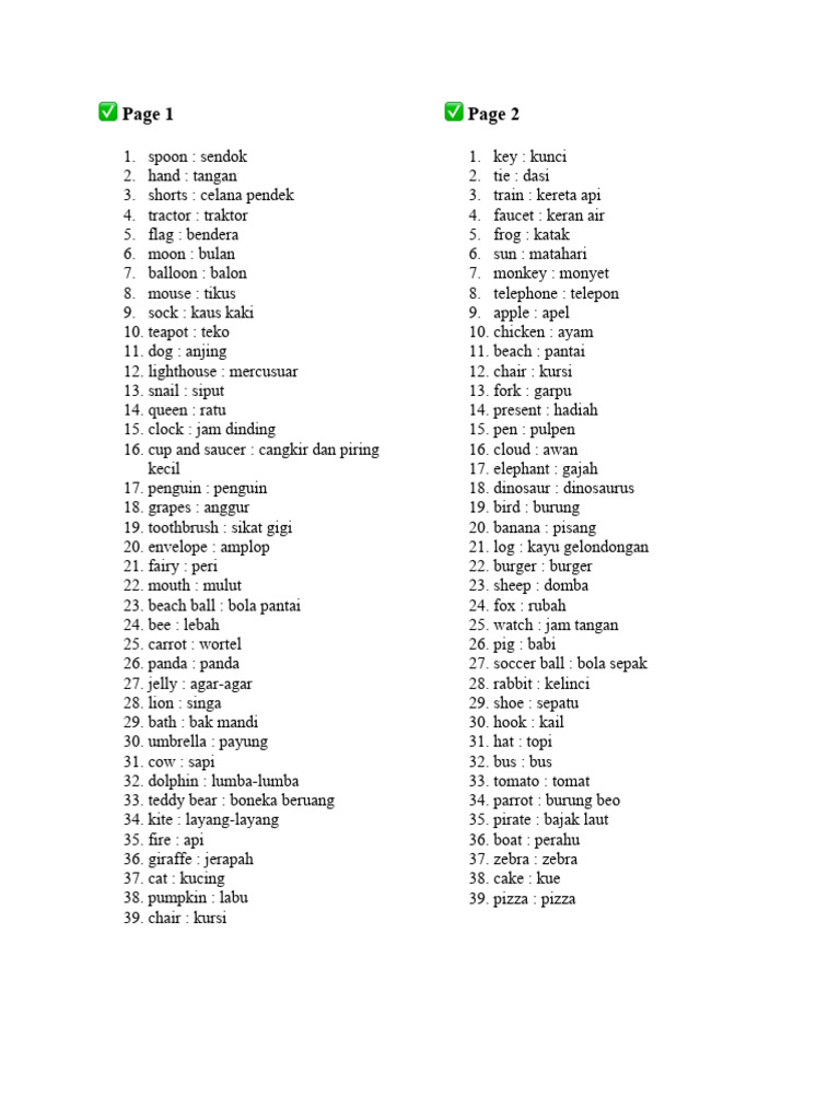 Kumpulan Kosa Kata | PDF