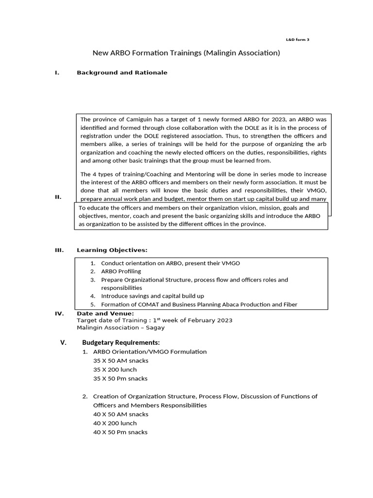 New ARBO Formation Training Overview | PDF