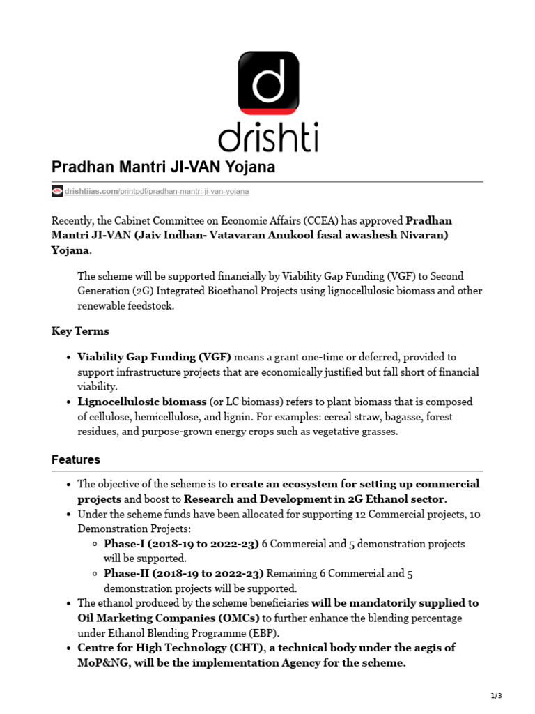 Pradhan Mantri Ji Van Yojana | PDF | Biofuel | Biodiesel