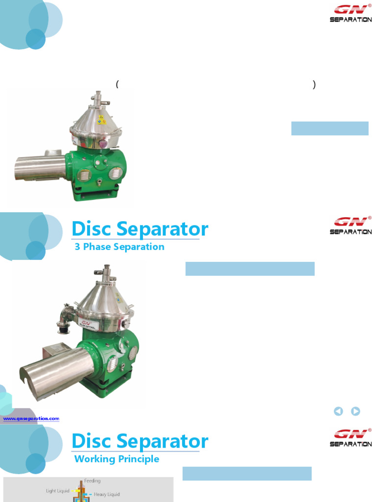 3 Phase Disc Stack Separator-GN-2023.07.06 | PDF | Pump | Applied And ...