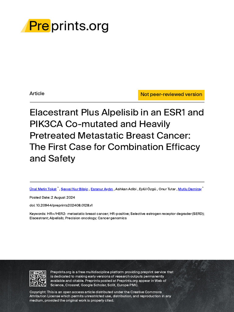Elacestrant Plus Alpelisib | PDF | Breast Cancer | Cancer